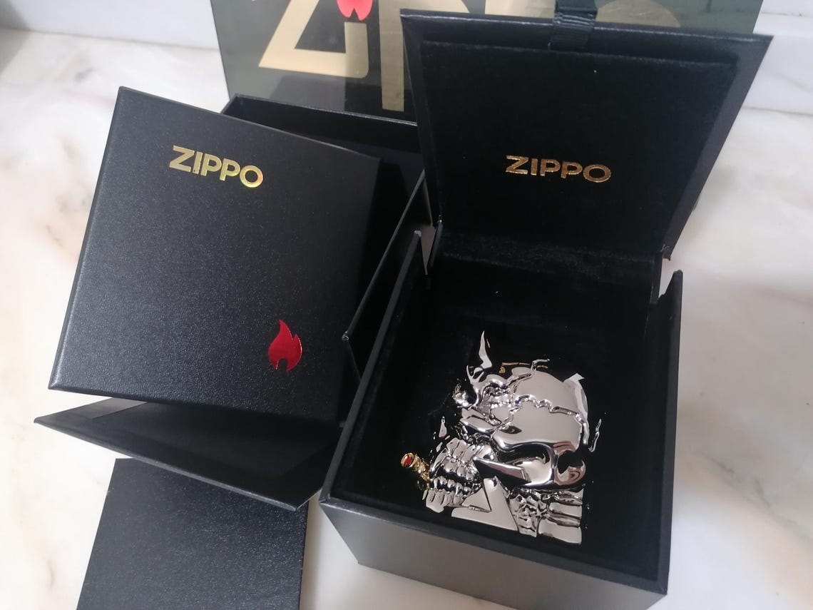 Zippo Ghost Rider 3D Skull Silver New in Original Box - Etsy