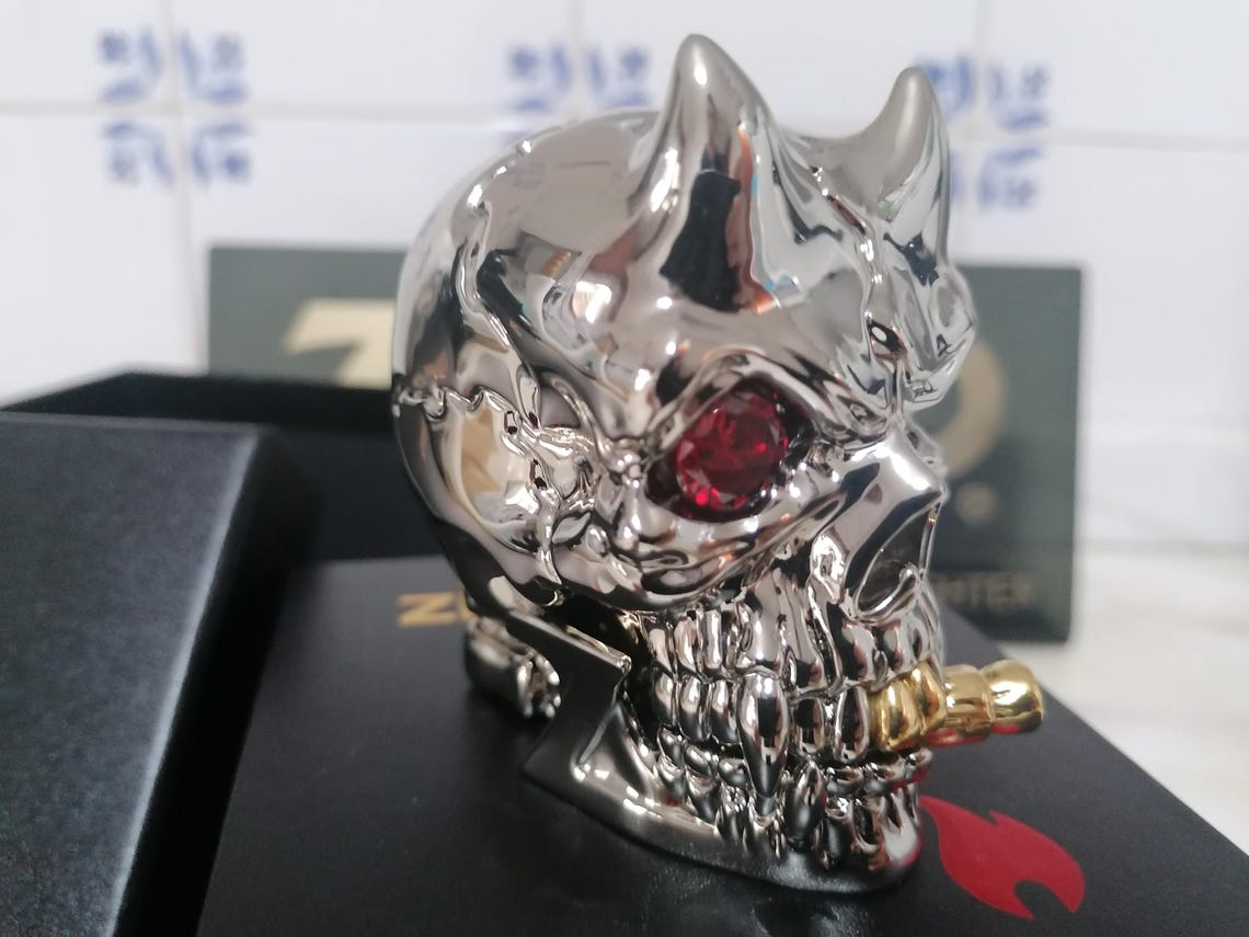 Zippo Ghost Rider 3D Skull Silver New in Original Box - Etsy