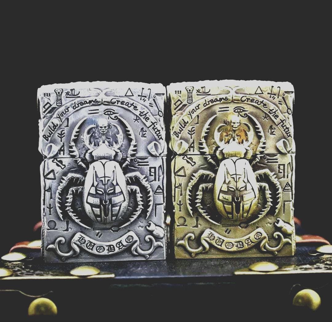 Lighter Egiptian Scarab 3D Heavy Armour Novo Em Caixa De Madeira - Etsy