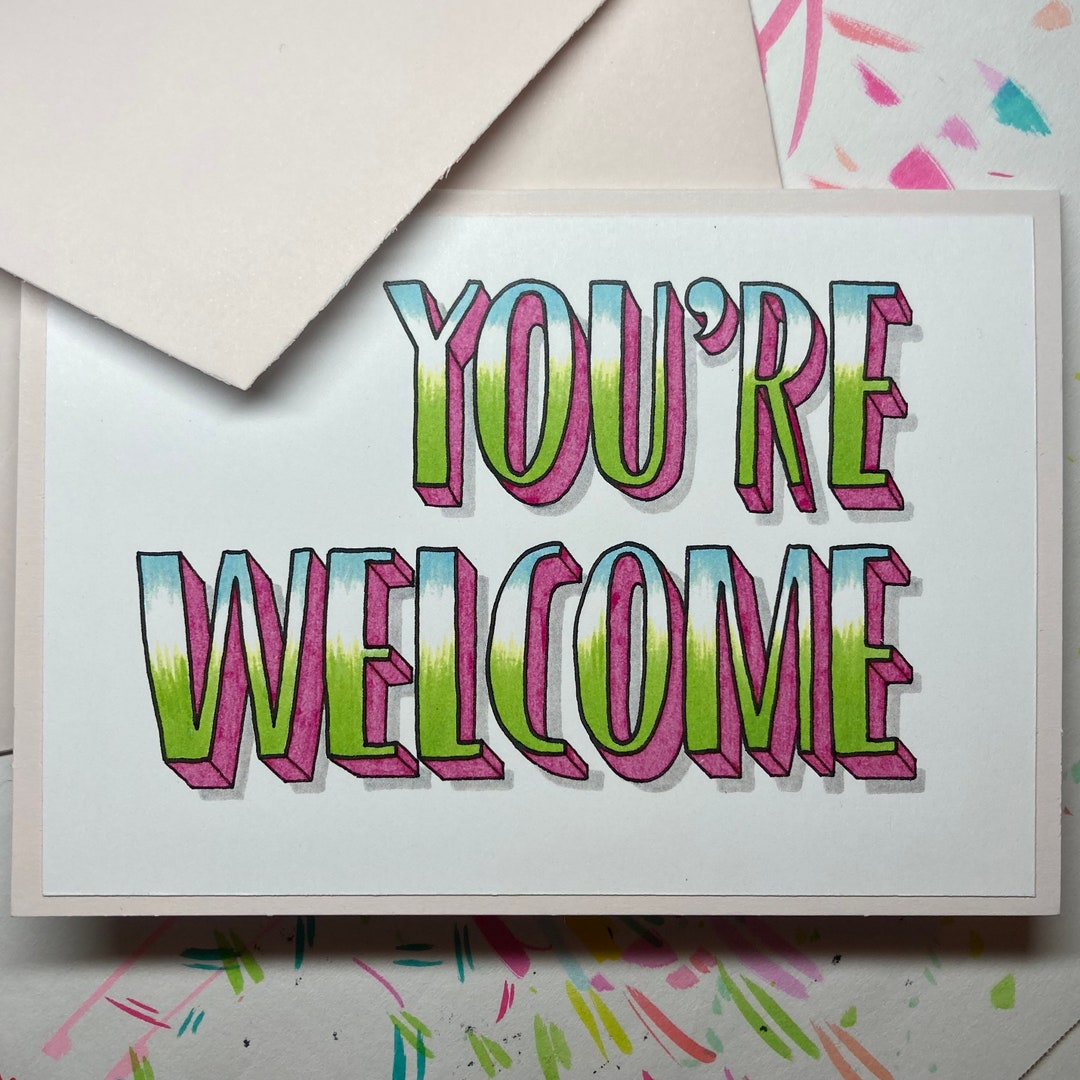 Youre Welcome Notecard Funny Thank You Card Alternative - Etsy