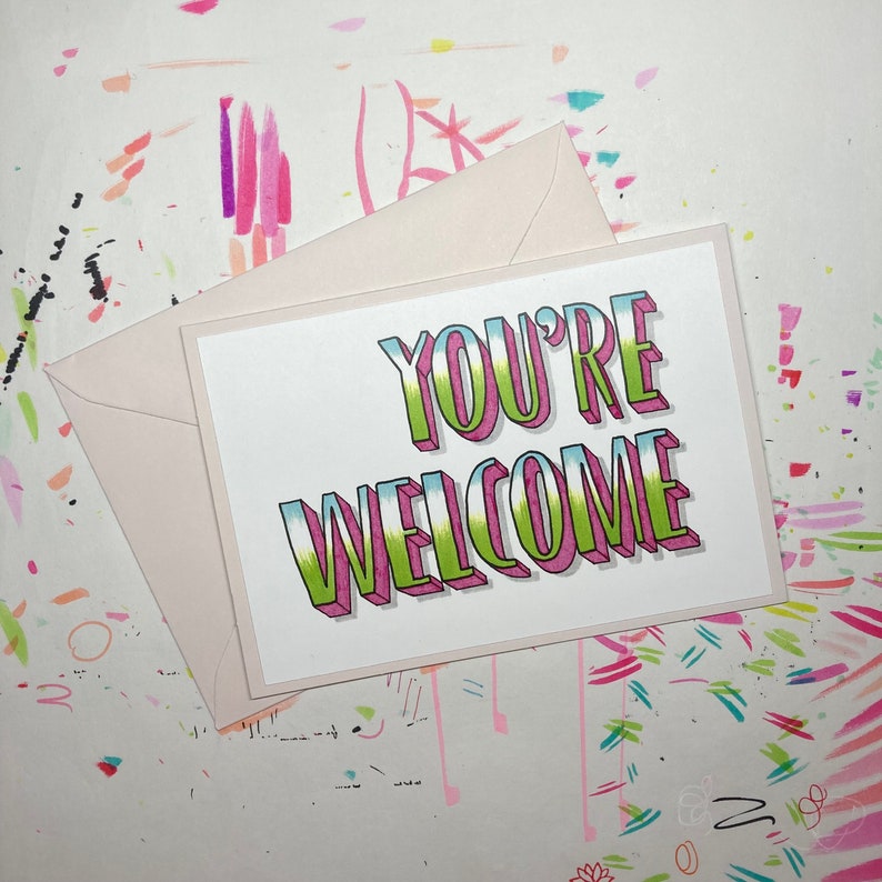You’re Welcome Notecard | Funny Thank You Card Alternative | Blank ...