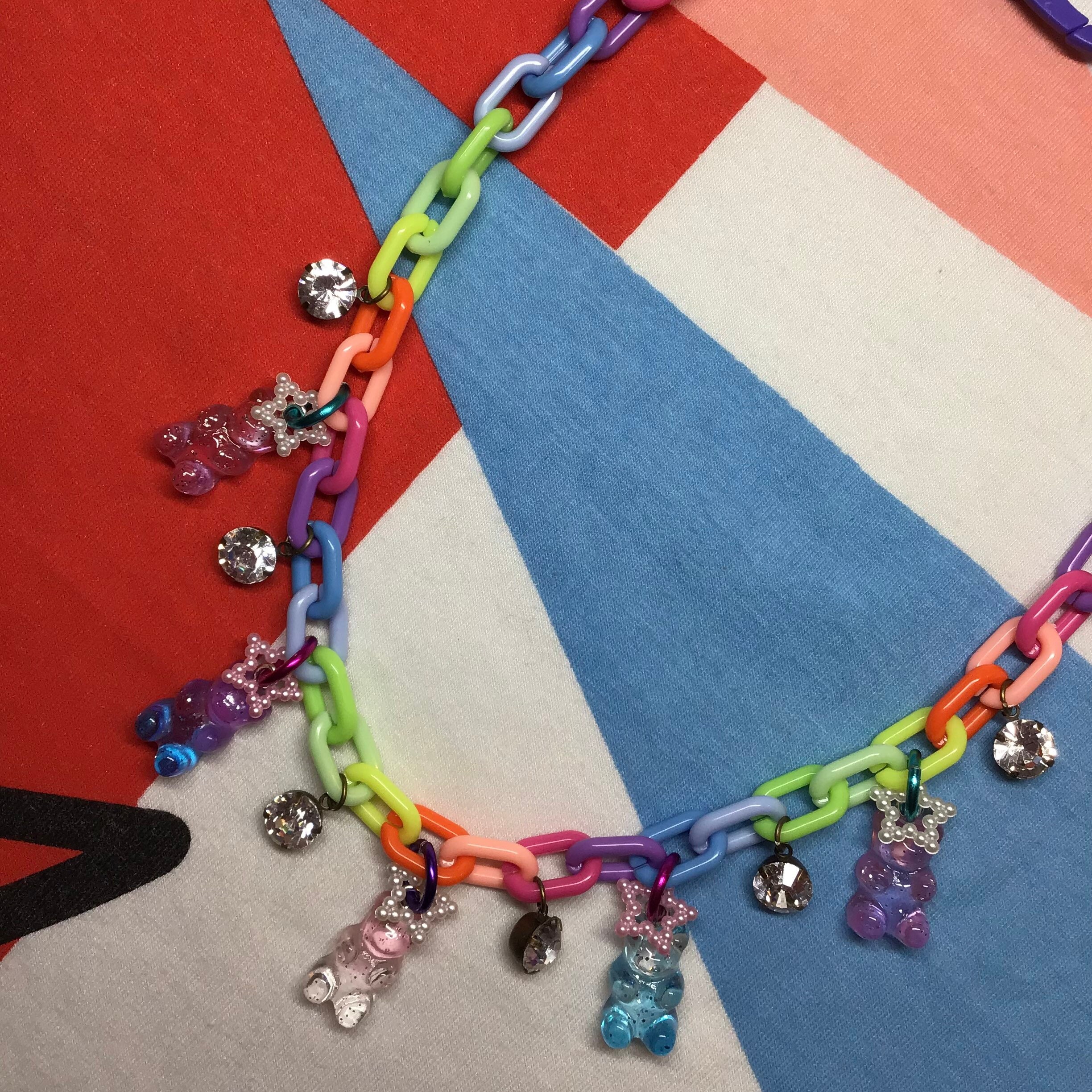 Gummy Bears Rainbow Plastic Chain Link Choker Necklaces - Etsy