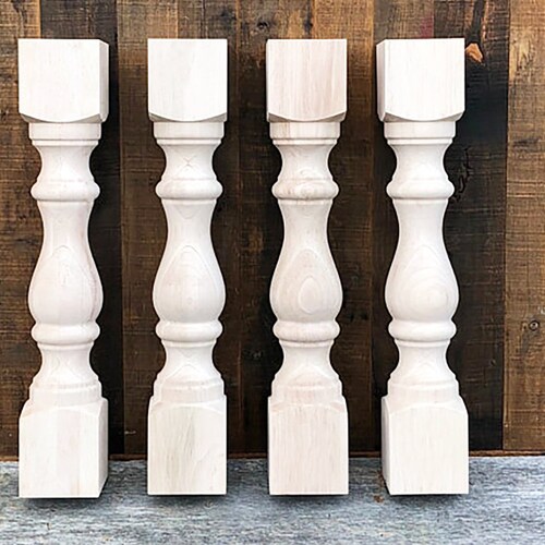 Chunky Unfinished Hardwood Farmhouse Dining Table Legs Set of | Etsy