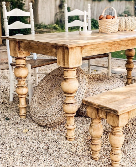 Modern Chunky Pine Dining Chunky Pine Bench Legs Combo Set 5 X 29 3.5 X 16 Handmade in NC Etsy