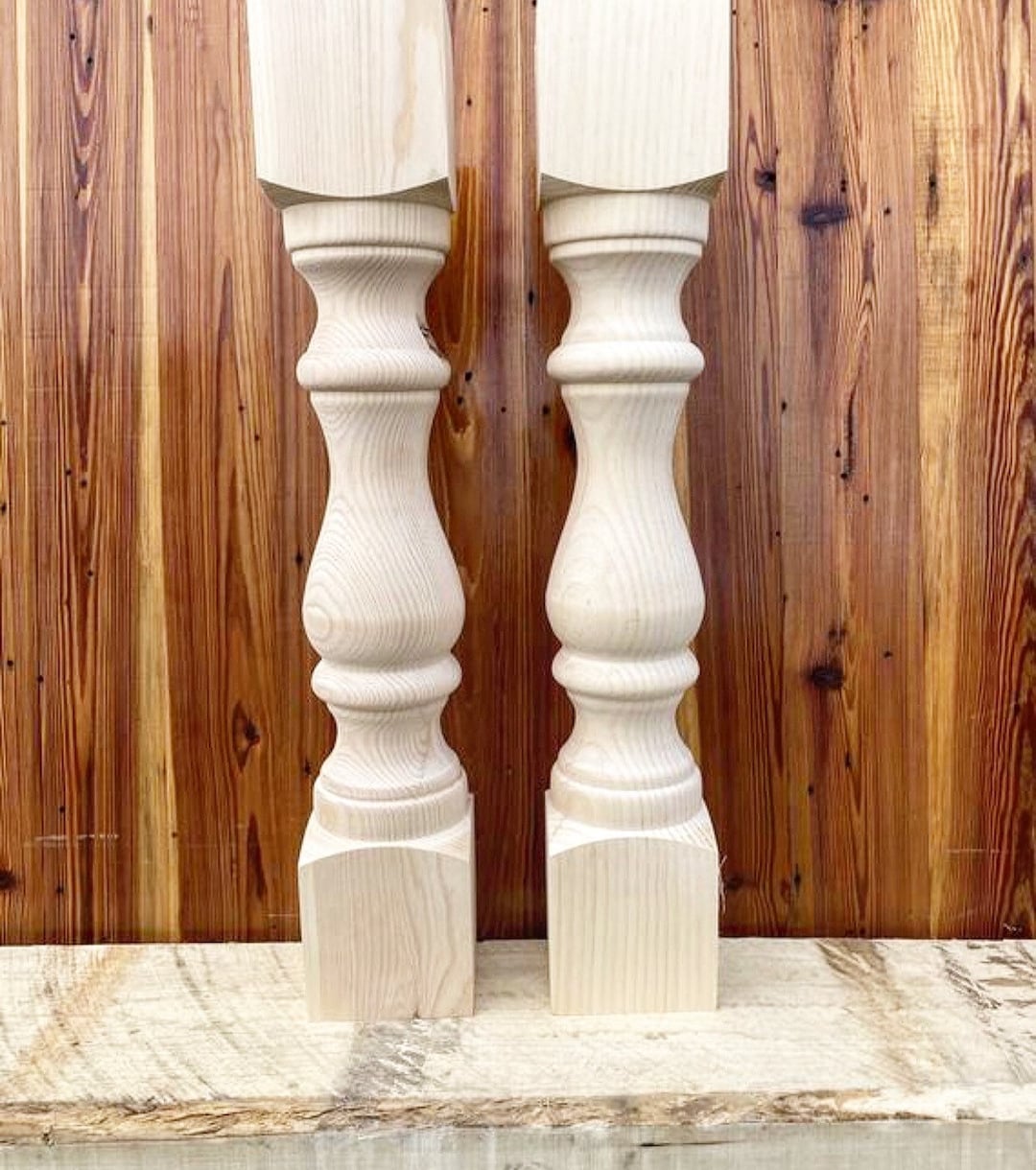 Pine Monastery Farmhouse Chunky Dining Table Legs - Set of 2 - 5" X 29 ...
