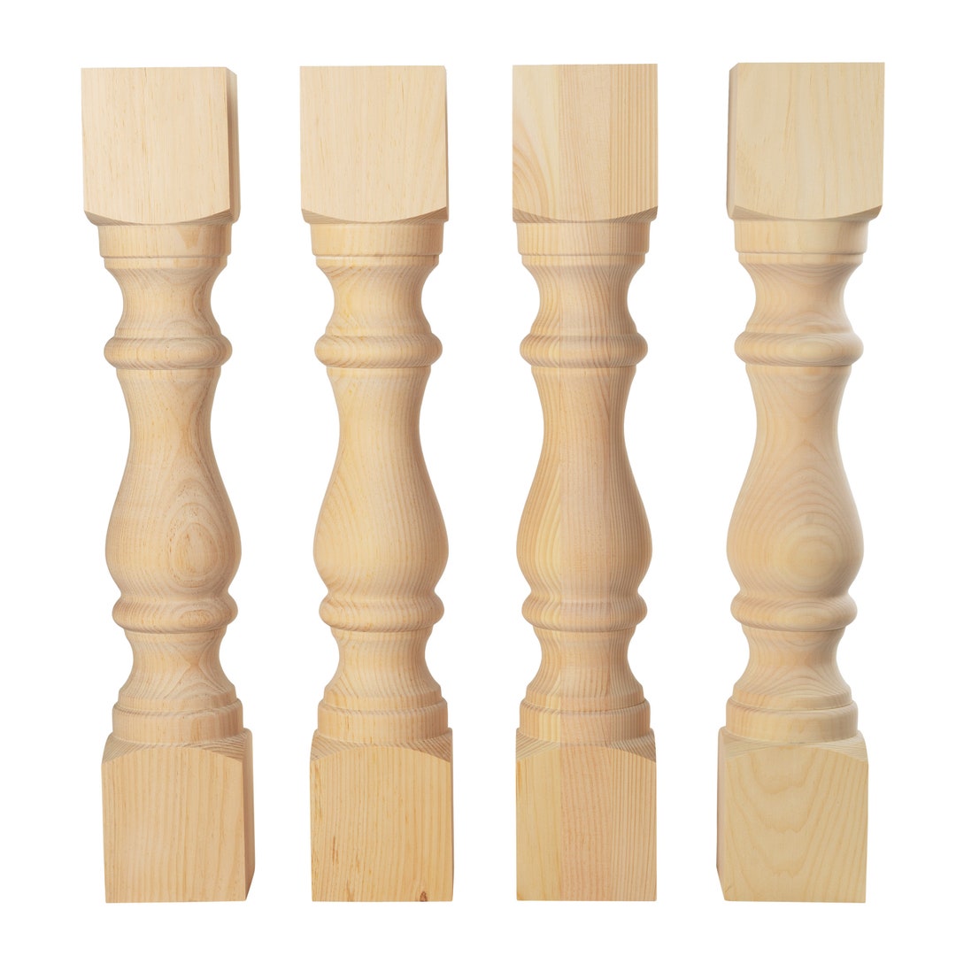 Pine Monastery Dining Table Legs - 5" X 29" - Set of 4 - Chunky Wooden ...