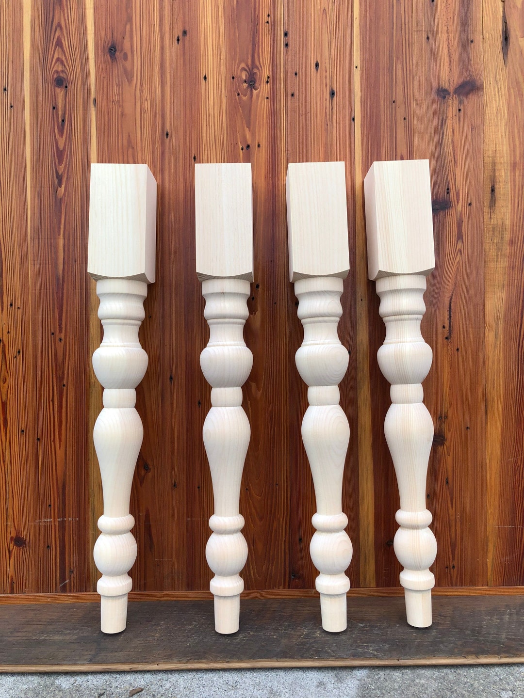 Rustic Modern Pine Farmhouse Dining Table Legs - 3.5" X 29" - Set of 4 ...