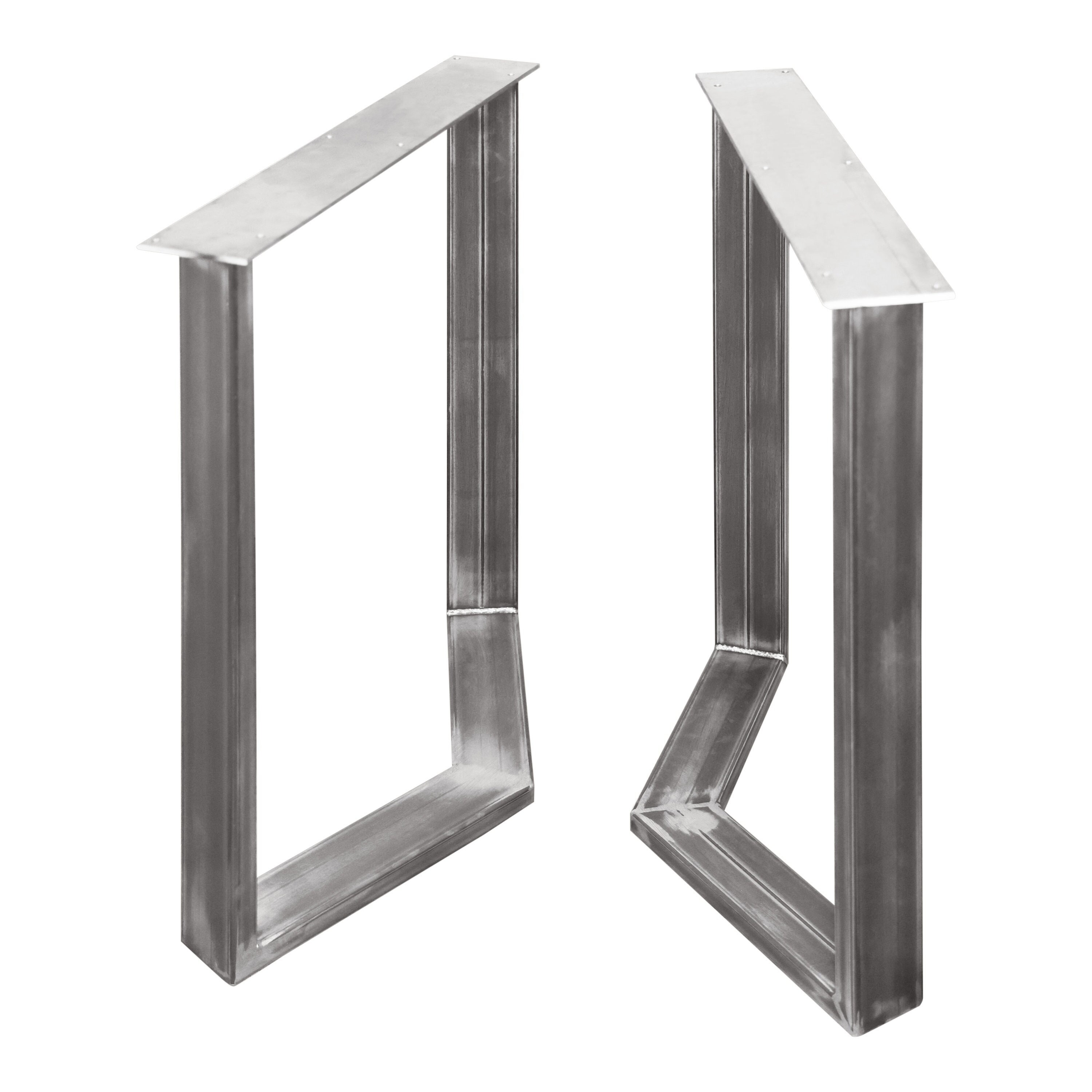 Angled Square Metal Table Legs Set of 2 Modern Industrial Legs Made in the USA Matte Black Clear Powder Coat Options Etsy