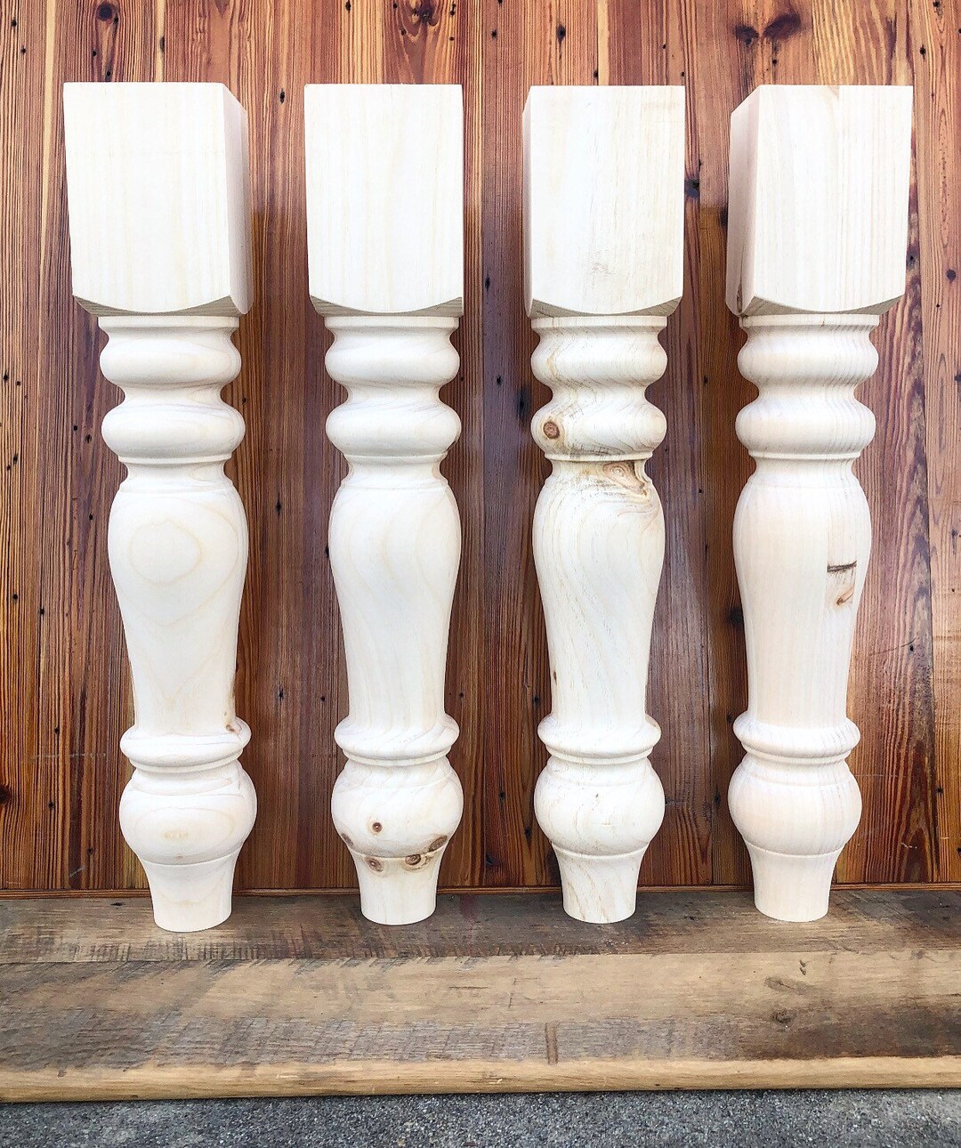 Chunky Pine Farmhouse Legs - 5 X 29 - Dining Table Legs - Set of 4 ...