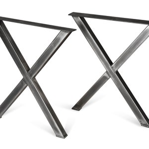 X Metal Table Legs - Set of 2 - Modern Industrial Legs Made in the USA ...