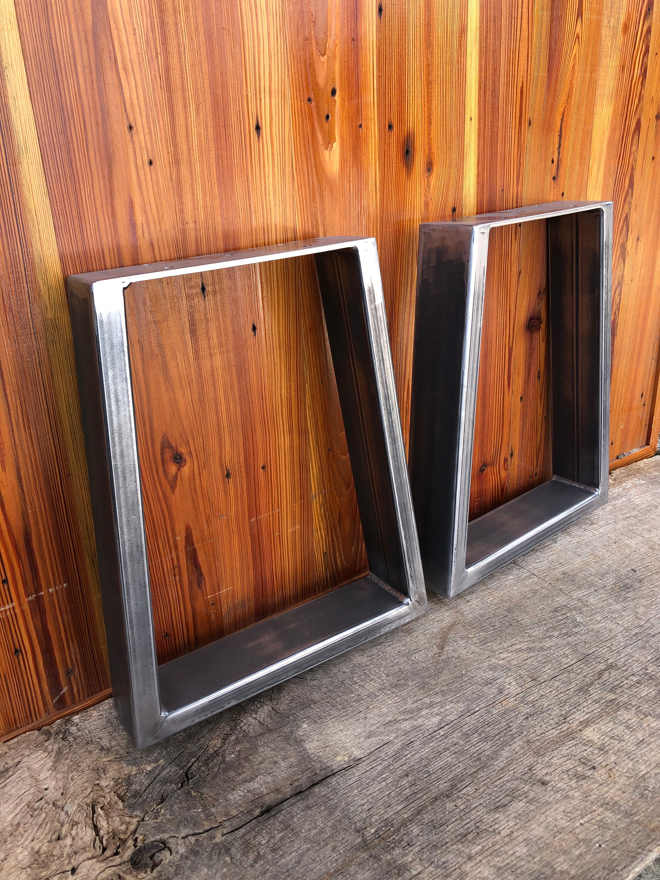 Trapezoid Metal Table Legs Set of 2 Modern Industrial Legs - Etsy