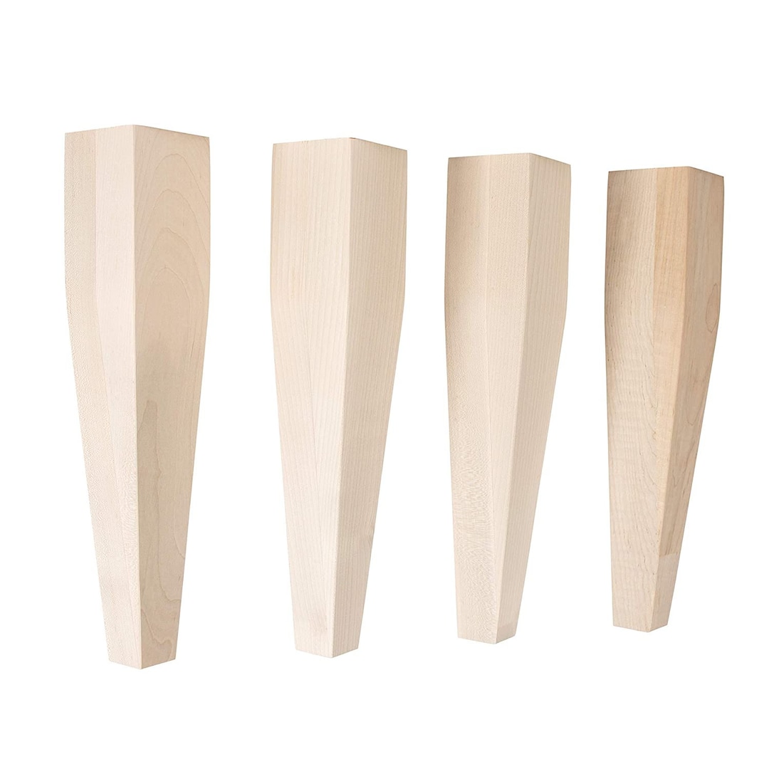 Maple Tapered Bench Legs & Coffee Table Legs - 3 X 16 - Set of 4 ...