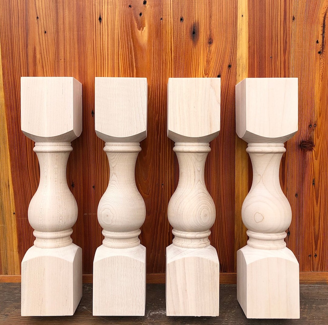 Countryside Chunky Farmhouse Bench Legs - Set of 4 - Unfinished ...