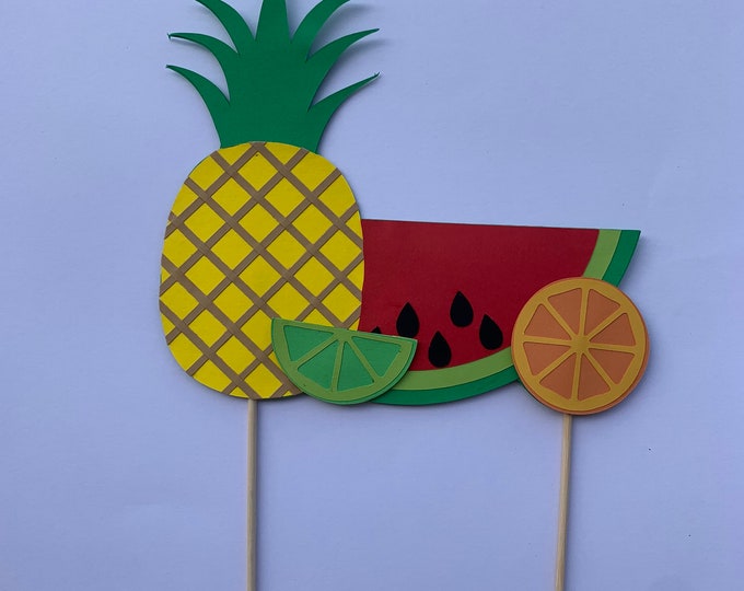 Fruits Cake Topper, Fruits Birthday Party , Tropical Party - Etsy