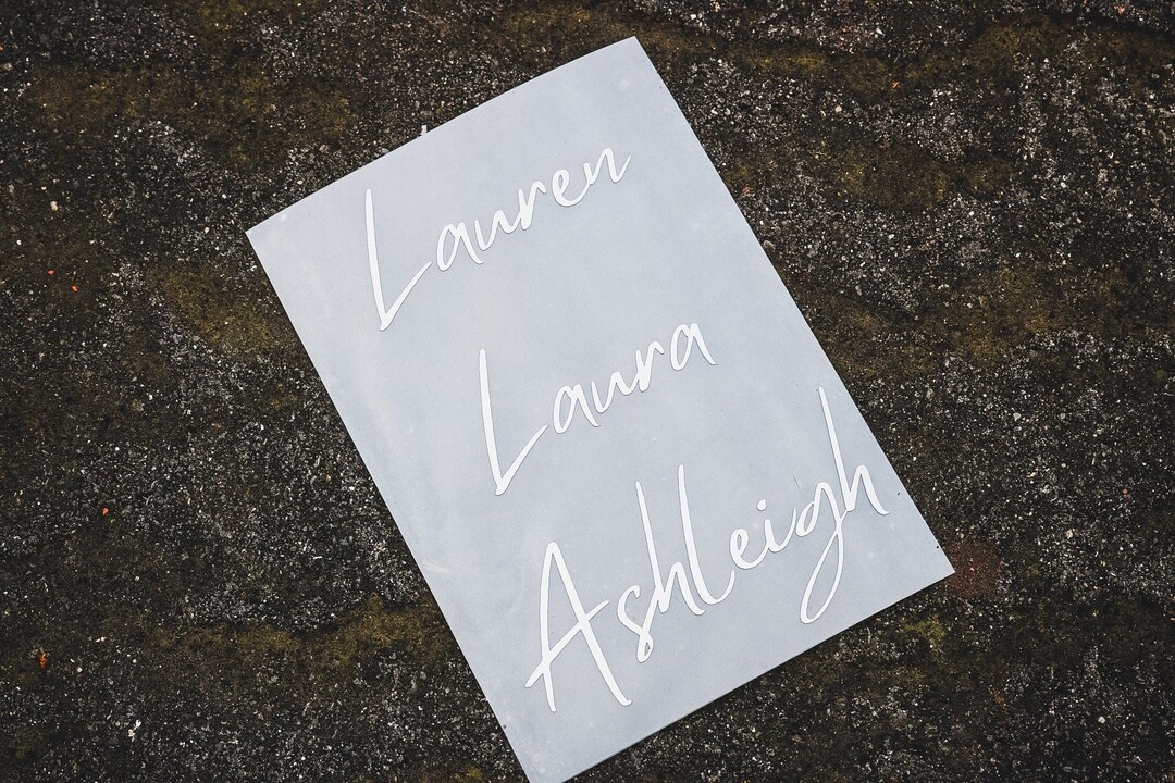 Handwritten Calligraphy Name Decals: Personalized Vinyl Stickers - Etsy