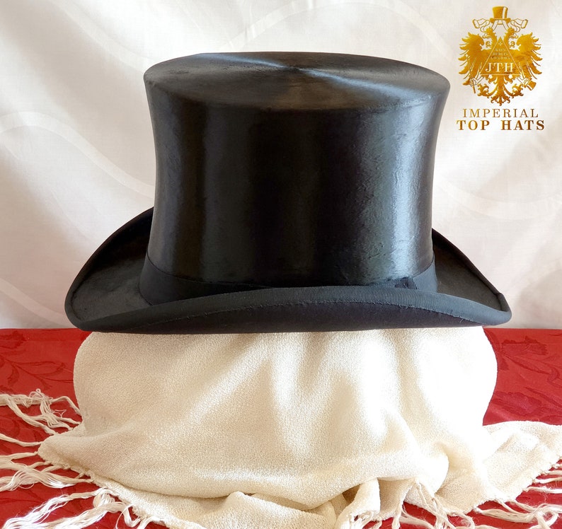 Extra-tall, Extra-large Edwardian Silk Top Hat | Size 7 3/8 UK - 60 Cm ...