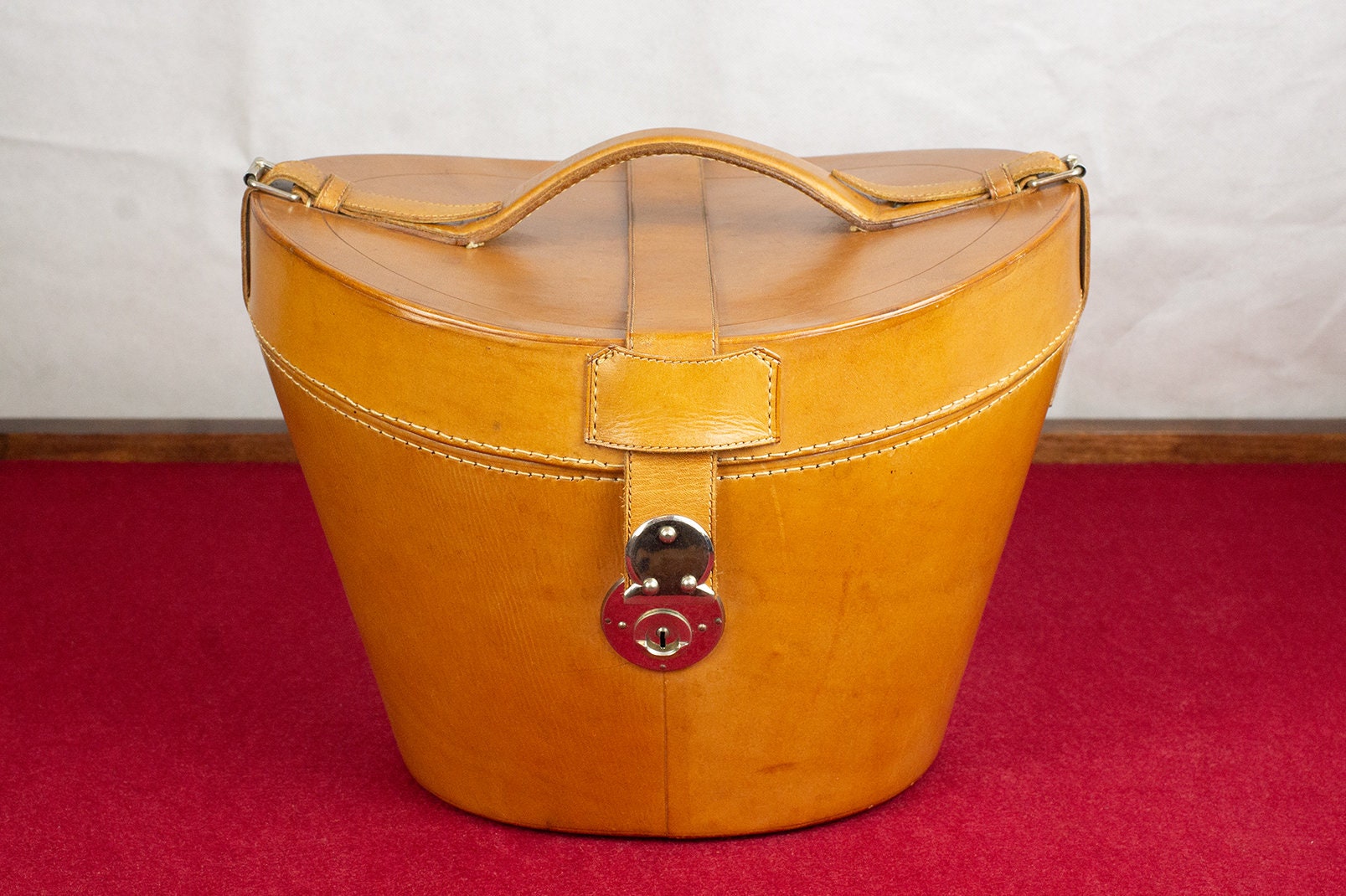 Mint Condition Vintage Leather Top Hat Box - Etsy