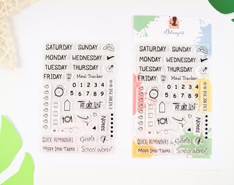Day Planner Stamp Set, Weather Stamp, Weekly Planner Stamps Diary ...