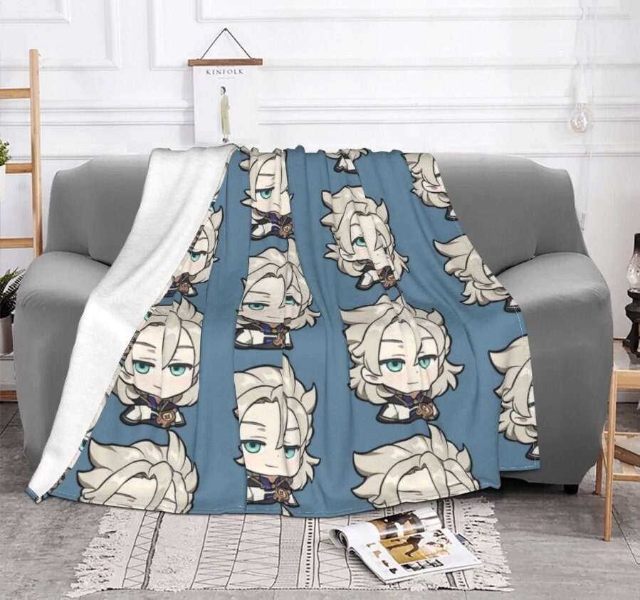 Smug Albedo Smirk Genshin Impact Blankets Fleece Print Anime - Etsy