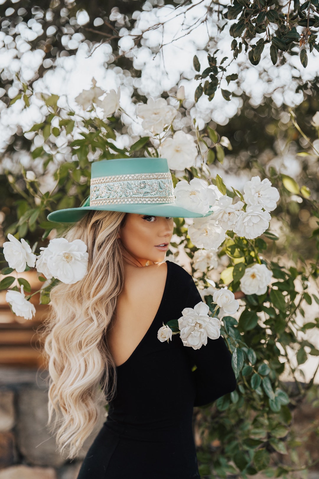 HNR X Stephanie Danielle Boater Hat sausalito in Sea-green - Etsy