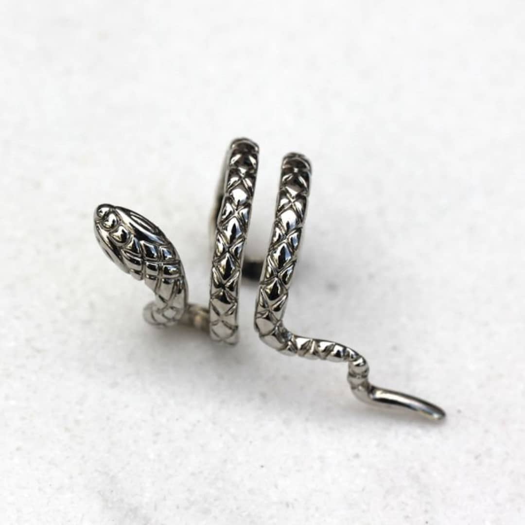 Snake Double Ring Faux Cartilage Ear Cuff - Etsy