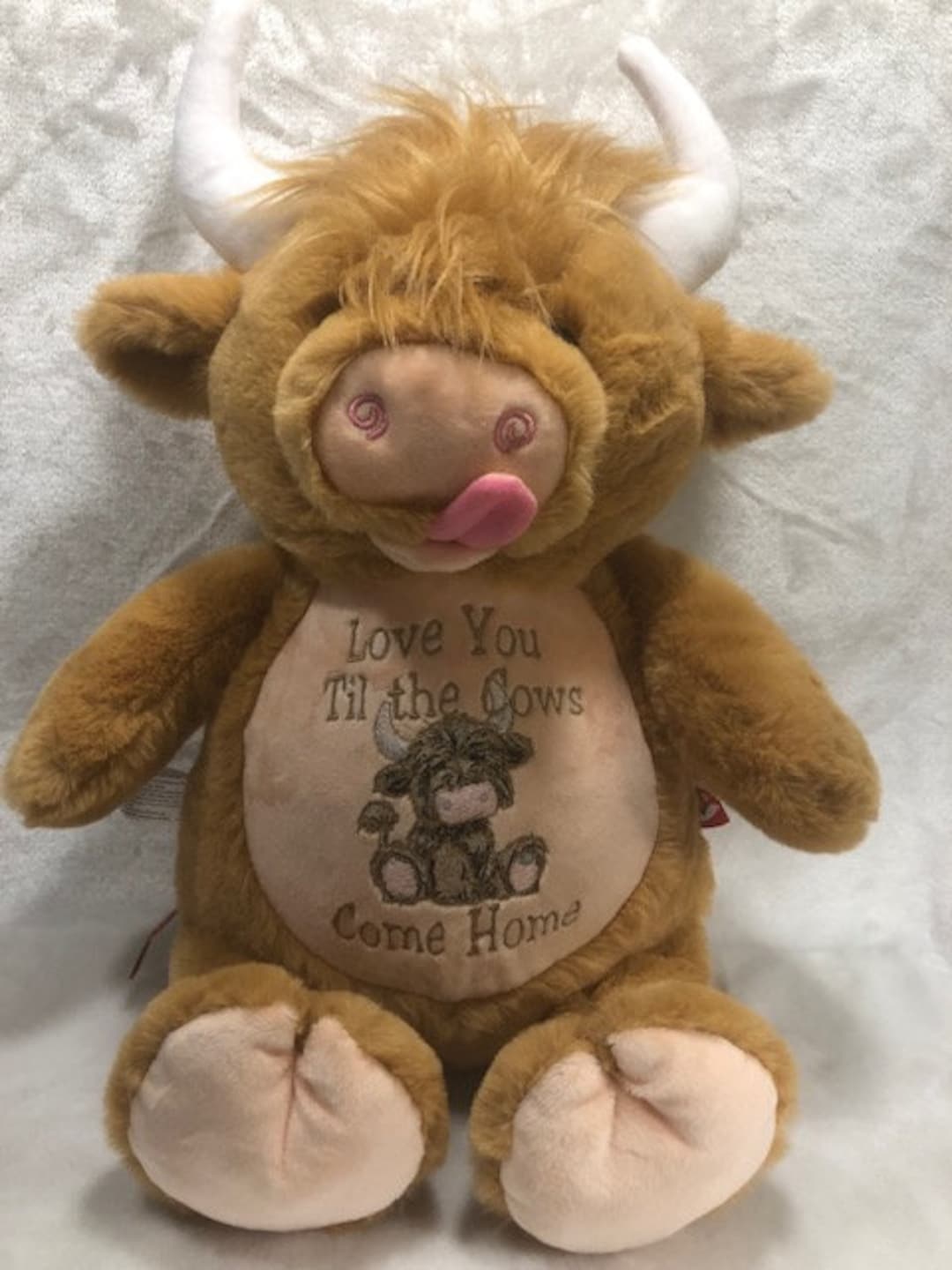 Cow Highland Cow Stuffed Plush Animal, Embroidered Personalized, Baby ...