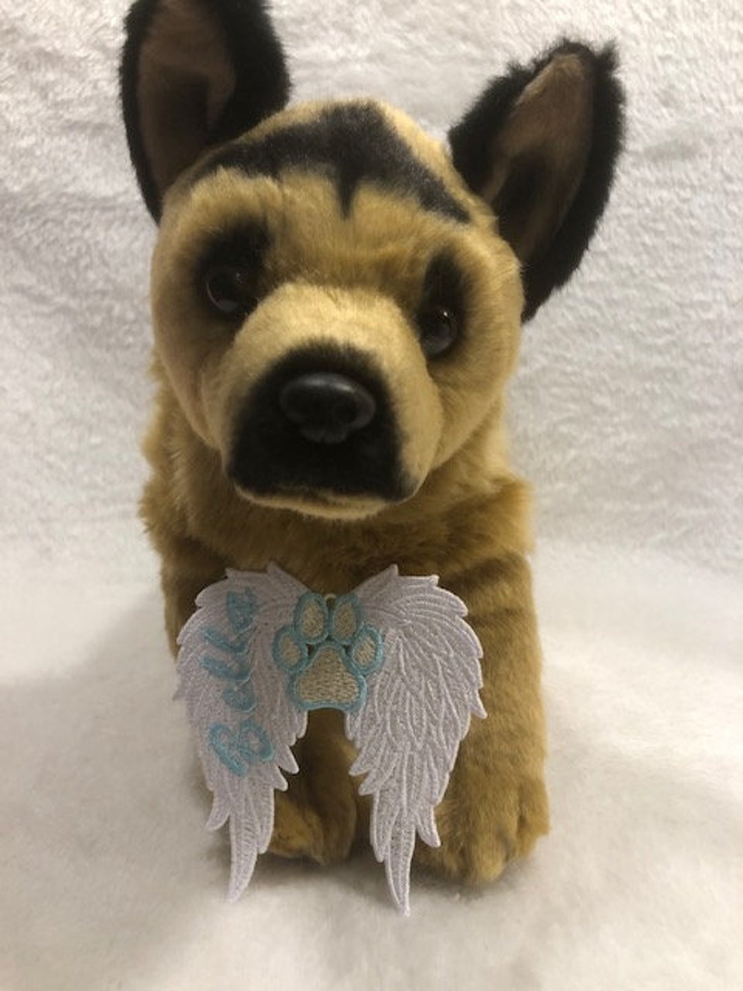 Pet Loss Gifts Angel Wings With Paw Print FSL, Plush German Shepherd ...
