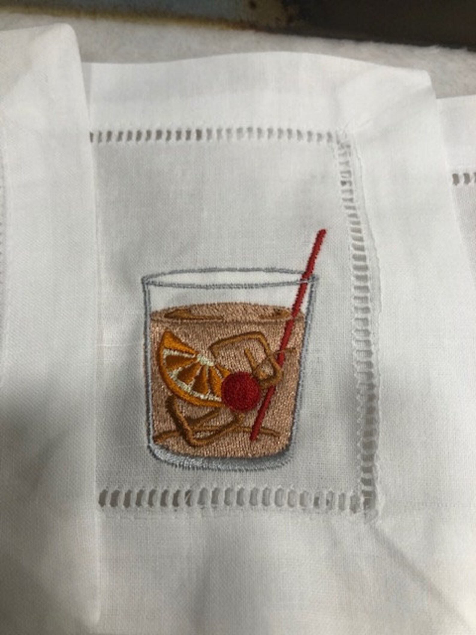 Alcohol Themed Embroidered Cocktail Napkins, Boozy Cocktail Napkins Set ...