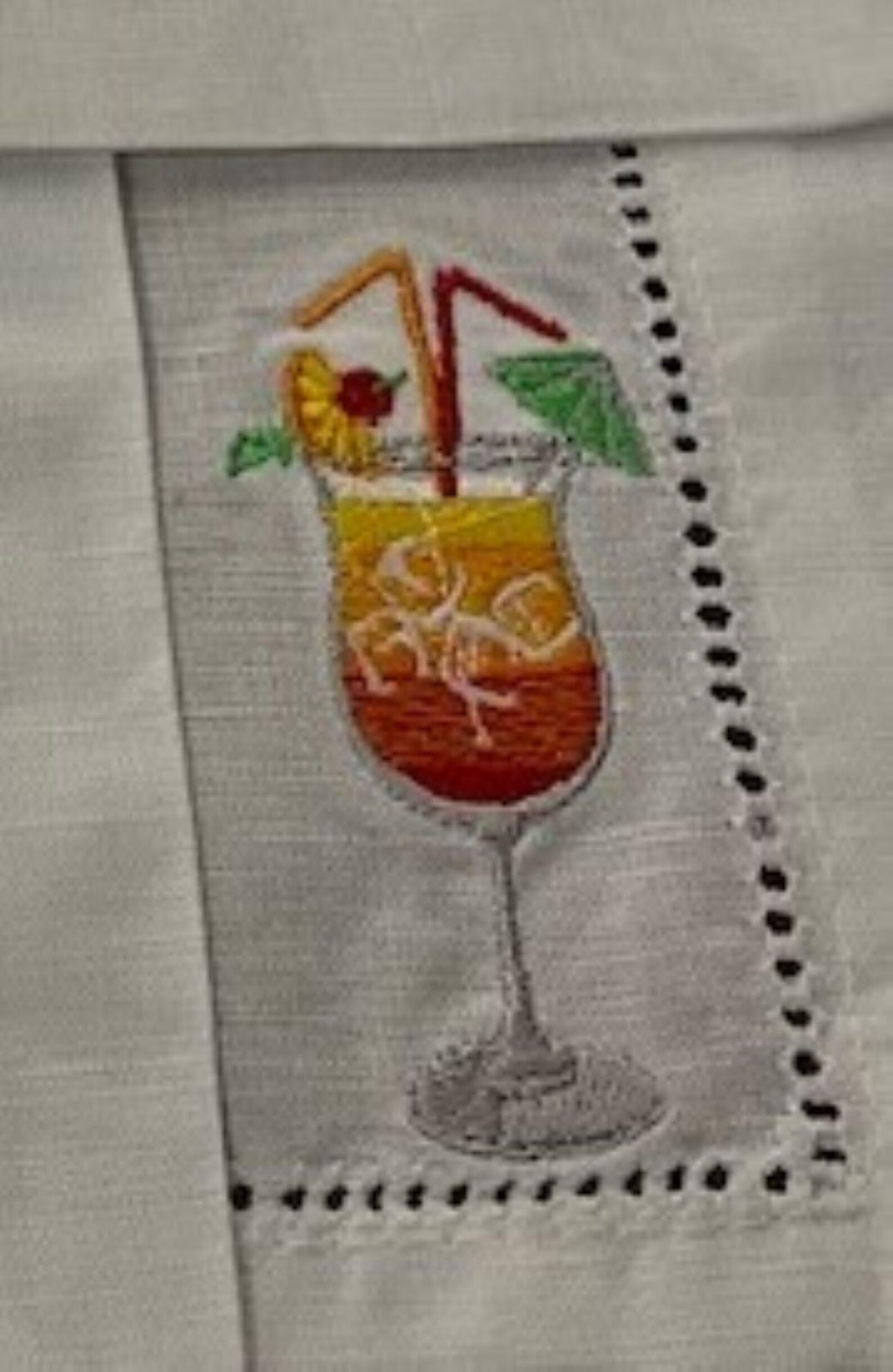 Alcohol Themed Embroidered Cocktail Napkins, Boozy Cocktail Napkins Set ...