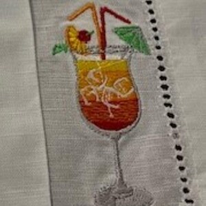 Alcohol Themed Embroidered Cocktail Napkins, Boozy Cocktail Napkins Set ...