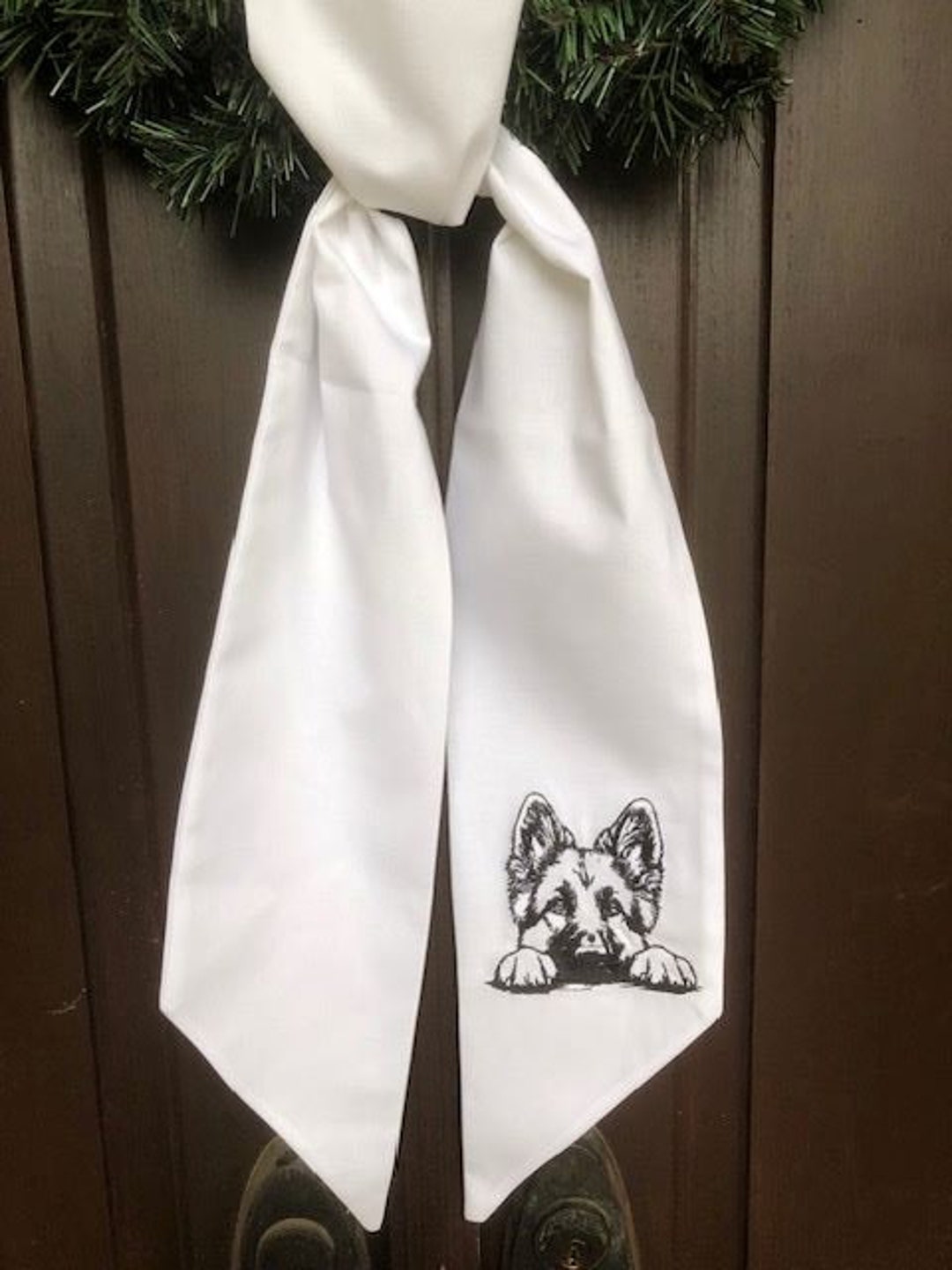 German Shepherd Wreath Sash, Wreath Sash, Wreath Bow, German Shepherd ...