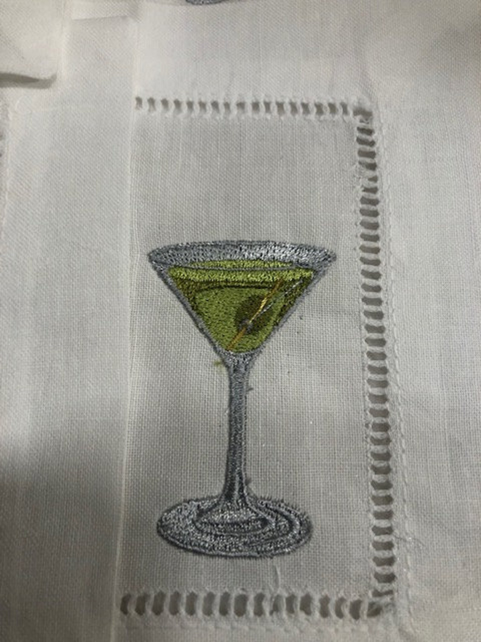 Alcohol Themed Embroidered Cocktail Napkins, Boozy Cocktail Napkins Set ...