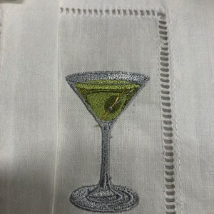 Alcohol Themed Embroidered Cocktail Napkins, Boozy Cocktail Napkins Set ...