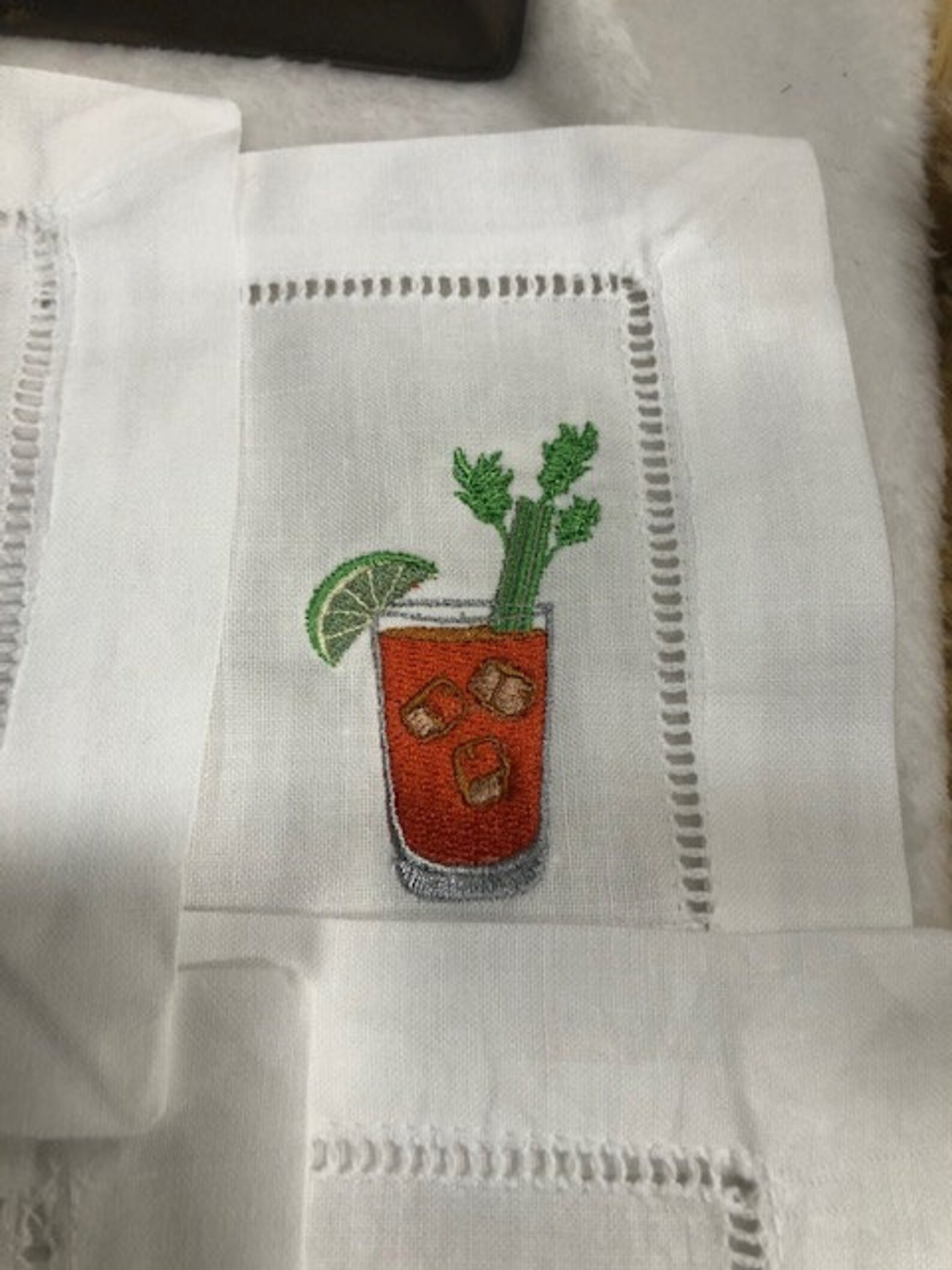 Alcohol Themed Embroidered Cocktail Napkins, Boozy Cocktail Napkins Set ...