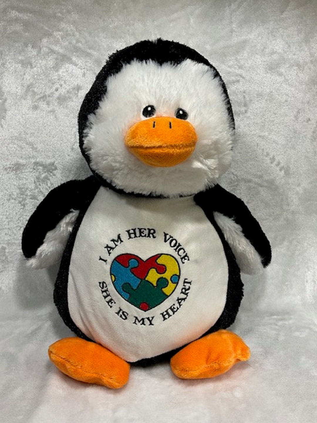 Autism Embroidery Penguin Plush Personalized Gift, Penguin Gift ...