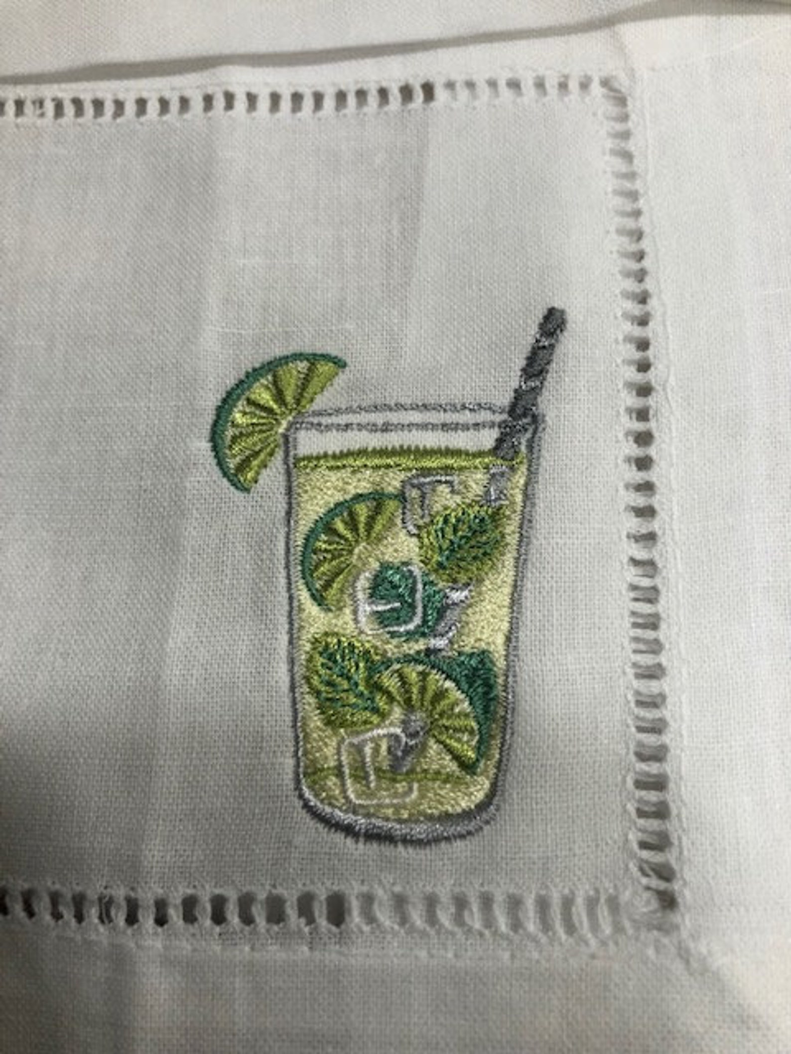 Alcohol Themed Embroidered Cocktail Napkins, Boozy Cocktail Napkins Set ...