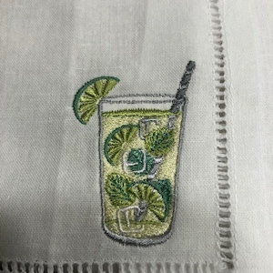 Alcohol Themed Embroidered Cocktail Napkins, Boozy Cocktail Napkins Set ...