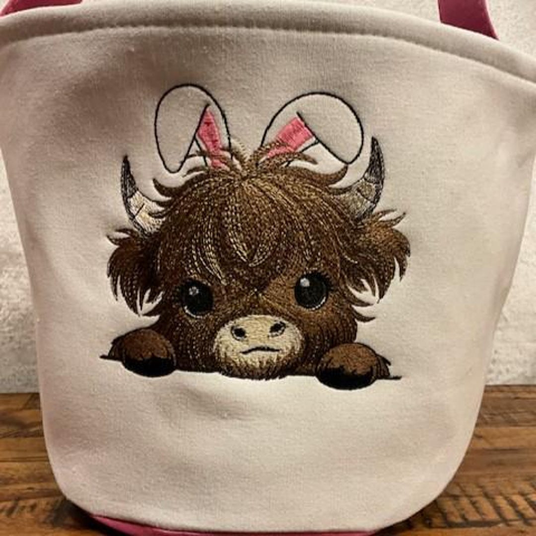 Highland Cow Easter Basket , Personalized Easter Highland Cow, With ...