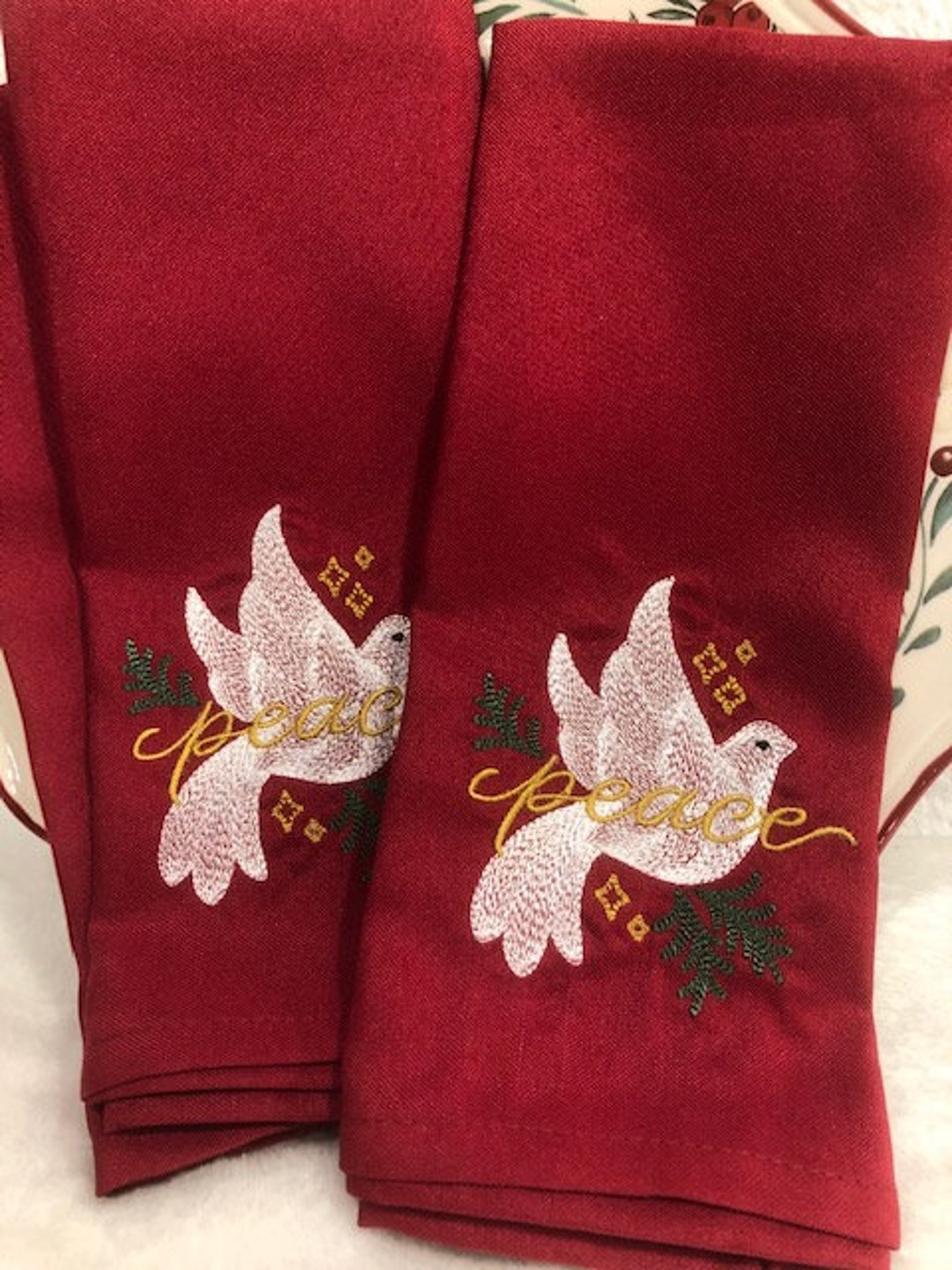 Peace Dove Dinner Napkin Set, Peace Dove Dinner Cloth Napkin ...