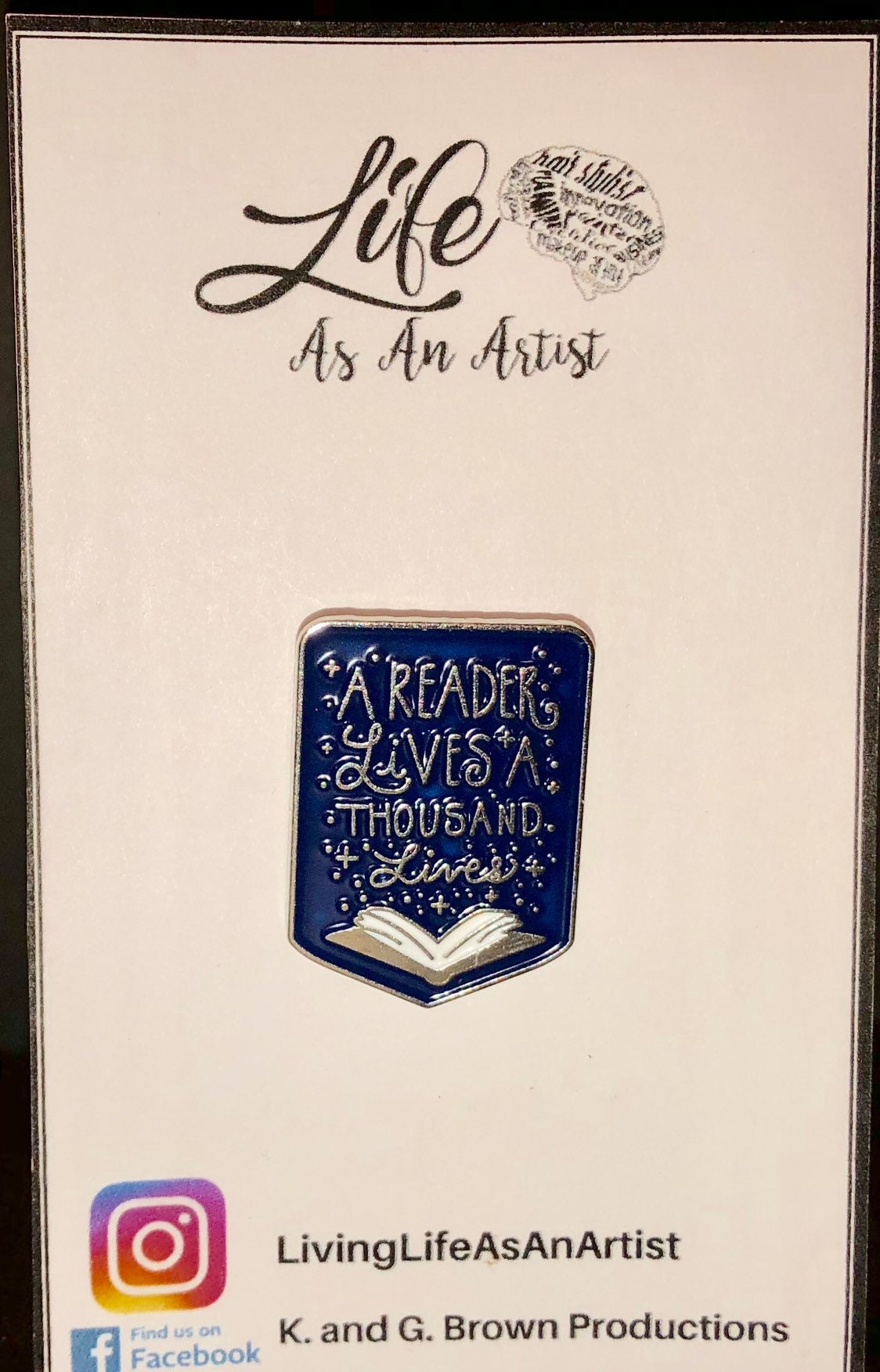 Reader Pin Badge Artist Librarian Gift Books - Etsy