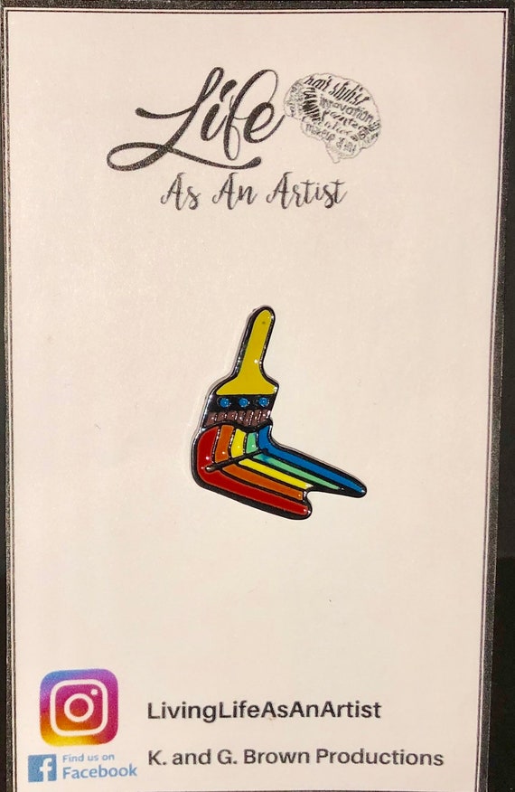 Color Brush Pin Paint Brush Badge Artist Pin | Etsy