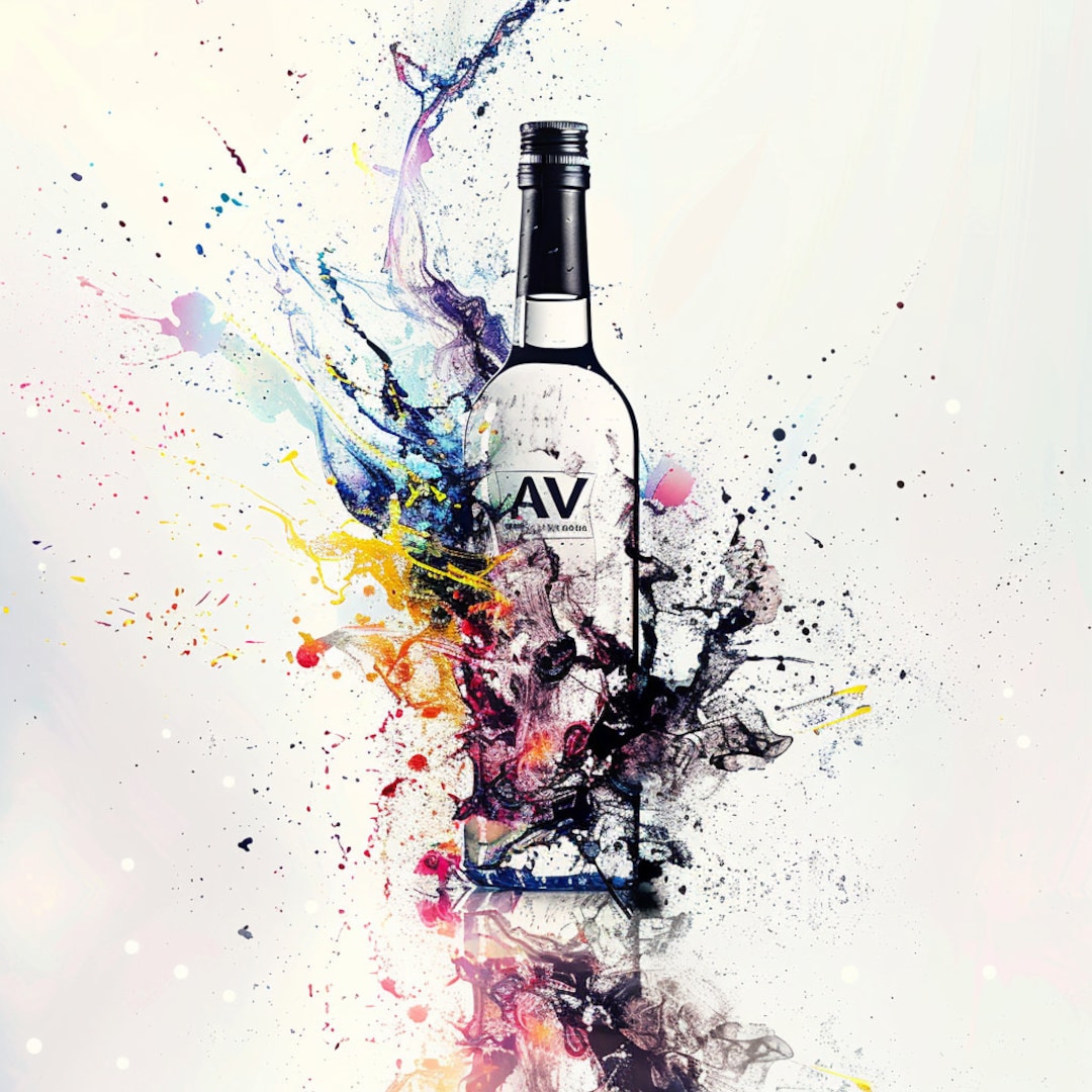 Vodka Art Work Downloadable / PNG / Multicoloured / Bottle of Vodka ...