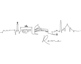 Coliseum Rome Line Art Architecture PRINTABLE Artwork, Downloadable ...