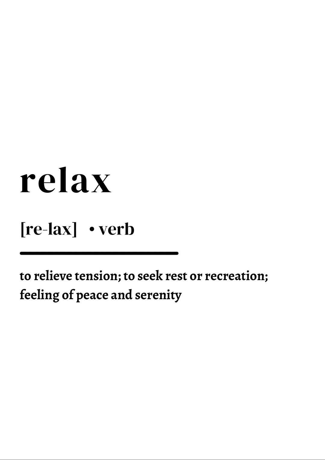 Relax Definition / Download /digital Download - Etsy