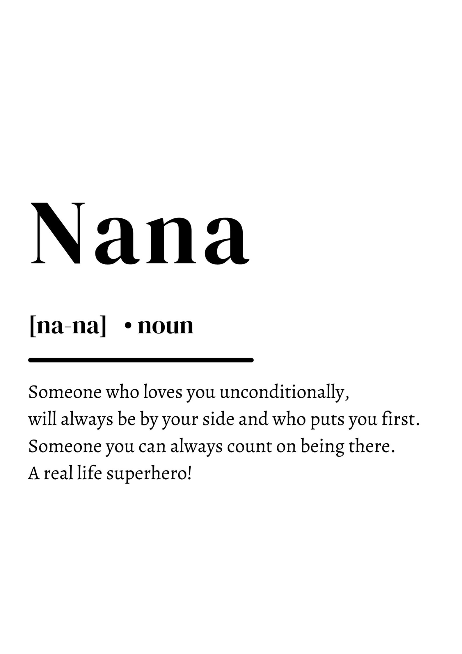 Nana Definition Digital Print. Download / Digital Download - Etsy