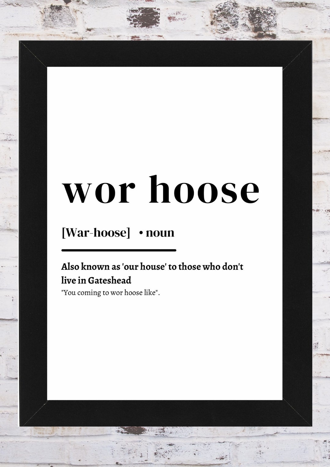 Wor Hoose Definition Geordie Words - Etsy