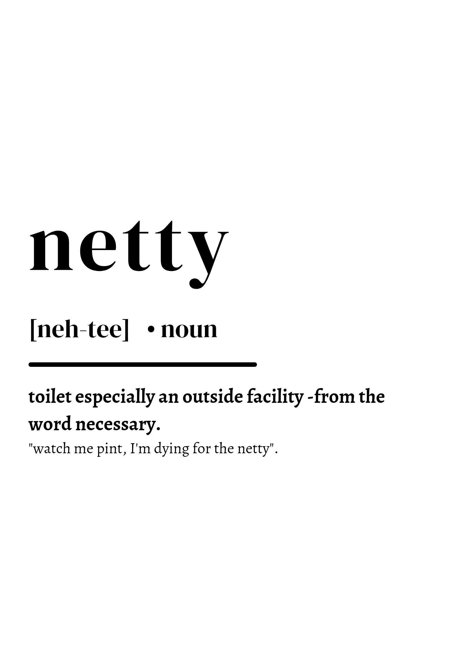 Netty Definition / Geordie Toilet / Download /digital Download - Etsy