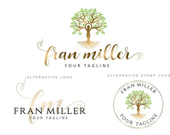 Tree Logo Design Yoga Logo Wellness Holistic Logos | Etsy