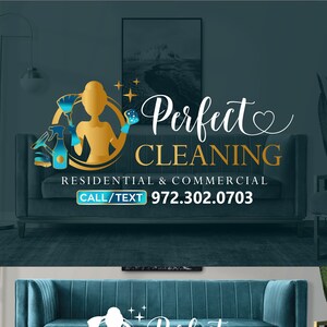 Perfect Cleaning Company Bundle, Maid Logo Design, Commercial ...
