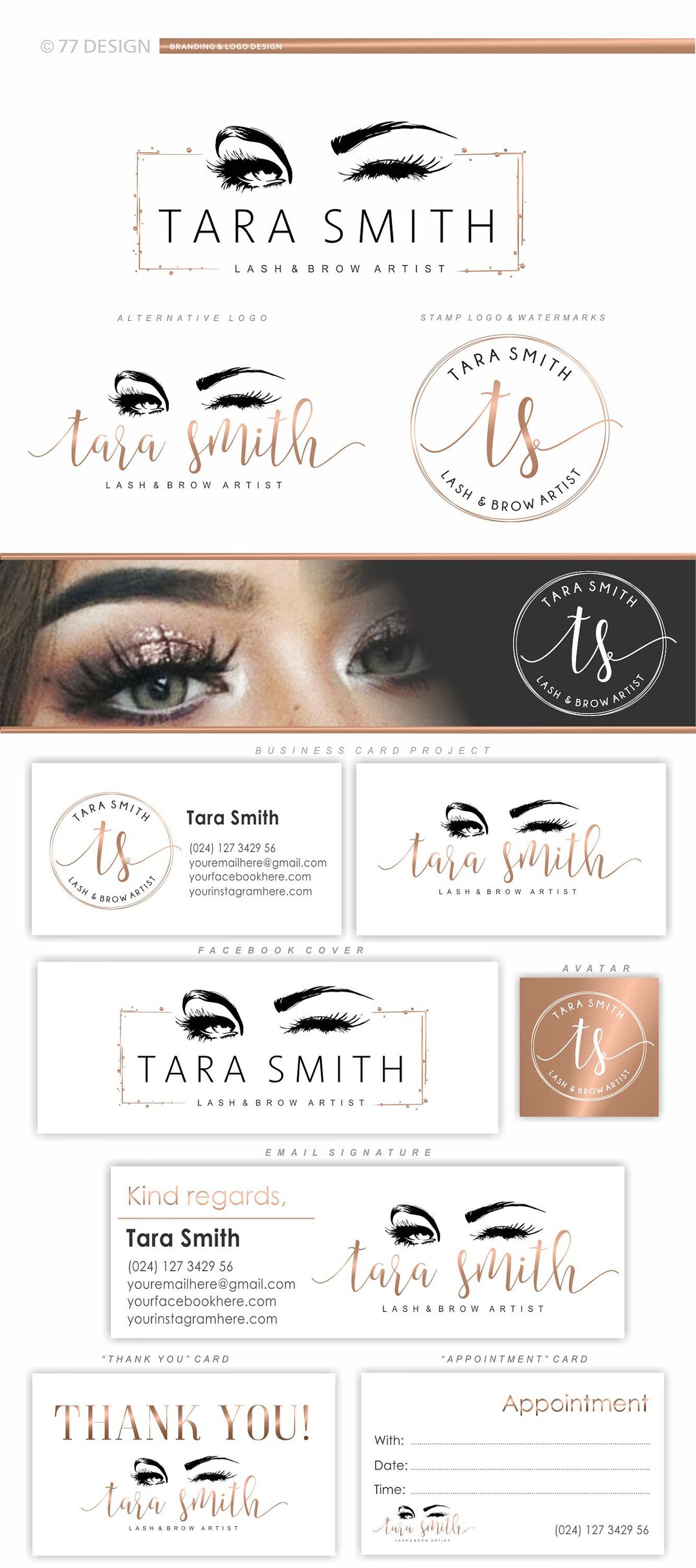 Lash Artist Logo Design, Eyelash Branding Kit, Premade Logo Package ...